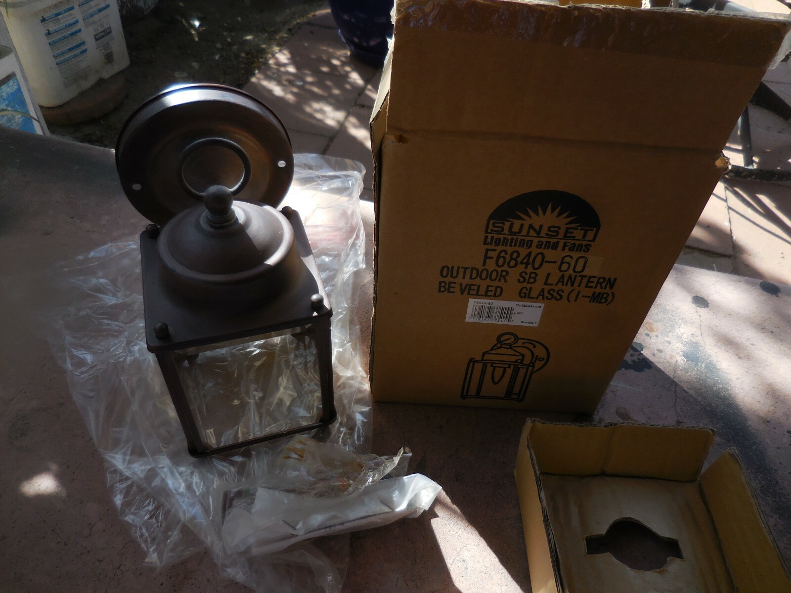 Sunset Lighting F6840-60 Outdoor SB Lantern Beveled Glass NEW IN BOX | eBay