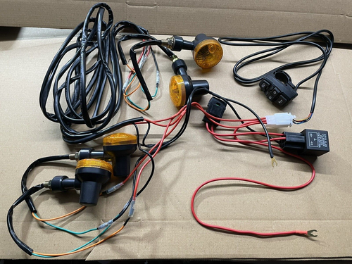 MOTORCYCLE INDICATORS WIRING LOOM HARNESS 6V RELAY HANDLEBAR SWITCH ...