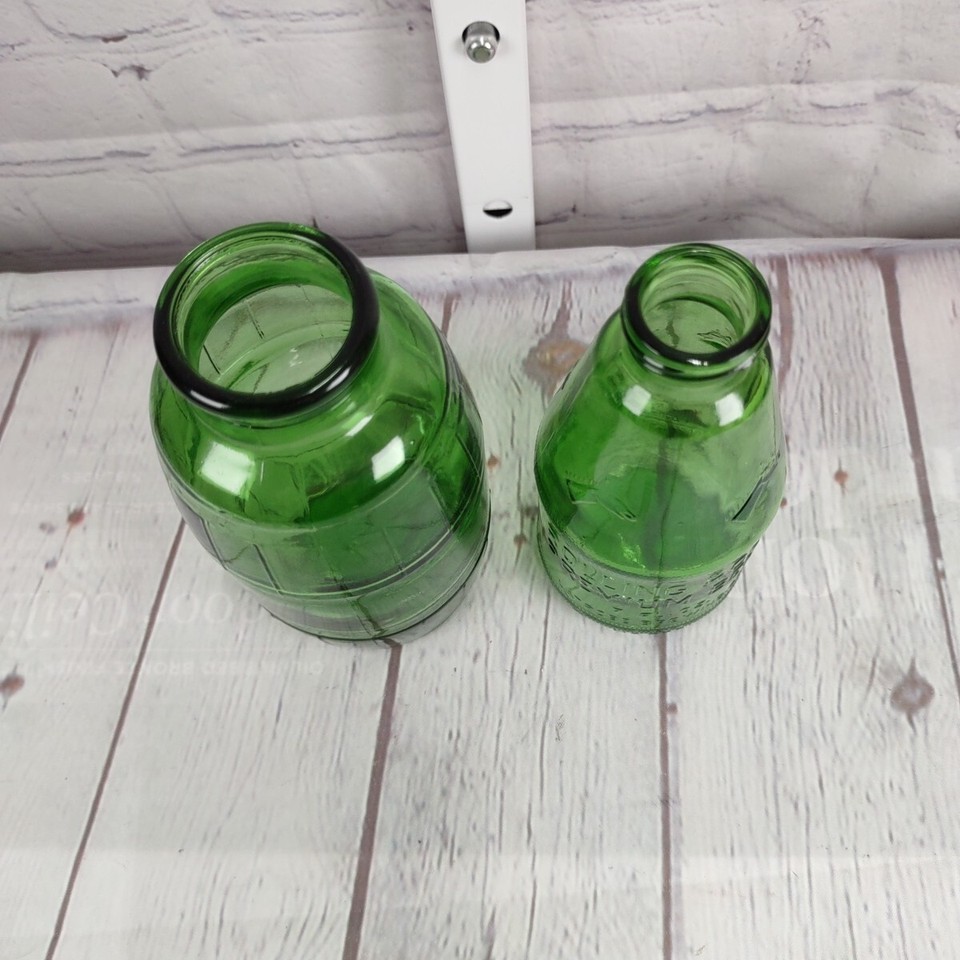 2 Vintage Green Bottles Rolling Rock Beer Bottle and Mickeys Malt ...