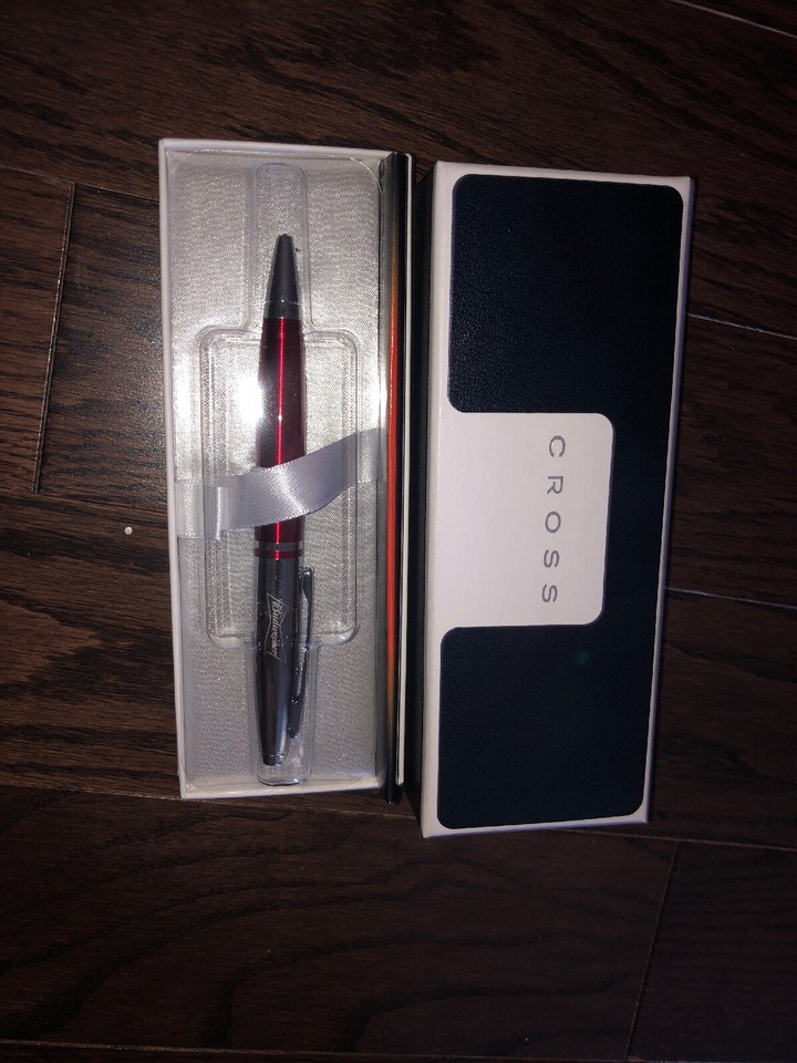 Cross Red & Stainless Steel Twist Ballpoint Pen - Brand New In Box | eBay