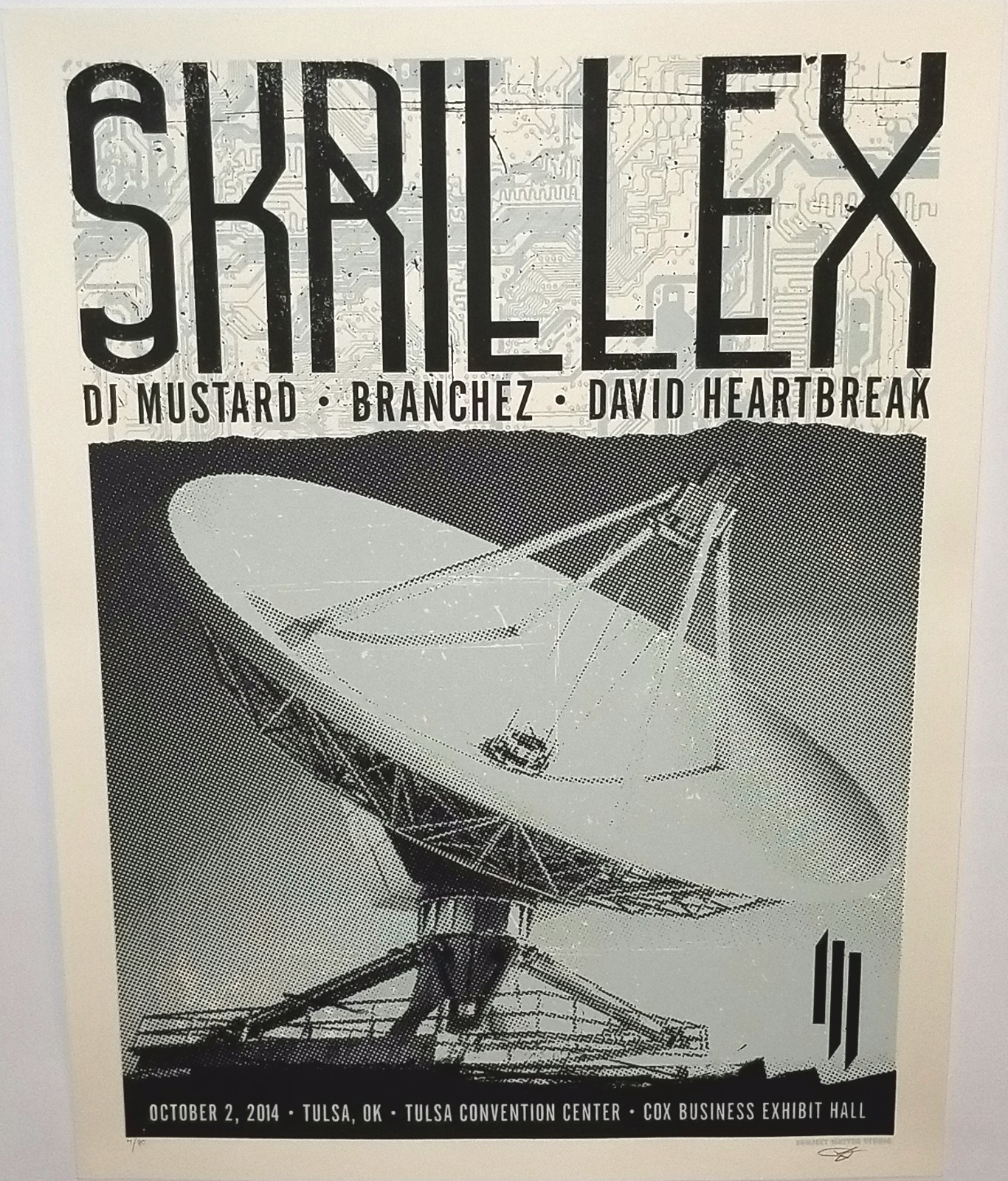 SKRILLEX POSTER SCREEN PRINT EDM CONCERT DJ MUSTARD BRANCHEZ electro ...