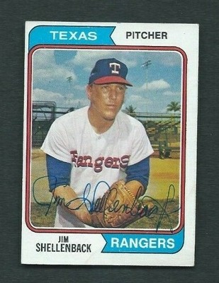 JIM SHELLENBACK (Rangers) Signed Autographed 1974 Topps Baseball Card ...
