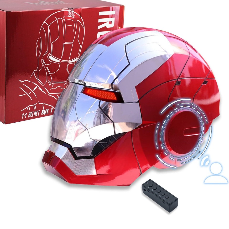 US Ship Cosplay AUTOKING Iron Man MK5 Helmet 1:1 Wearable JARVIS Voice ...