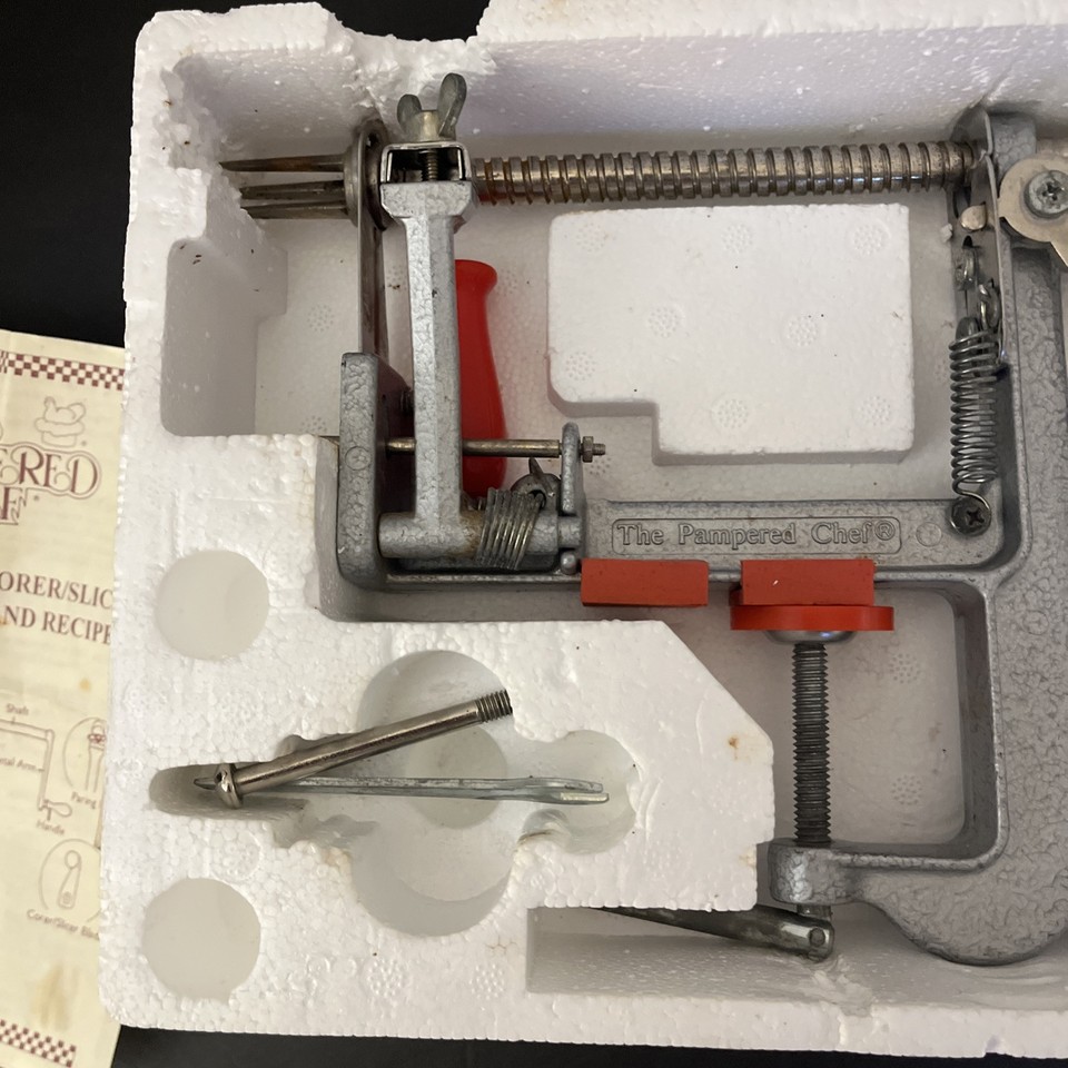 PAMPERED CHEF Apple Peeler Corer Slicer Hand Crank Kitchen Baking ...