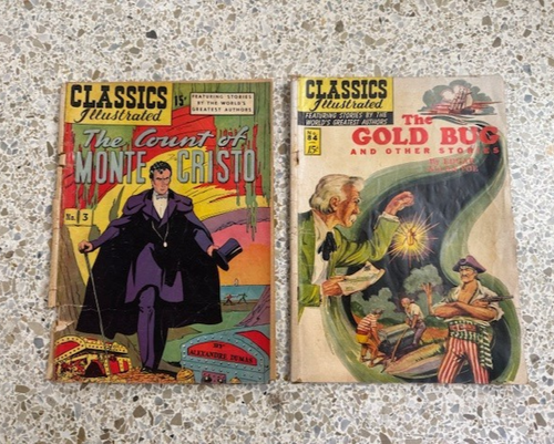 Lot of 2 1950s Classics Illustrated Count of Monte Cristo & Gold Bug ...