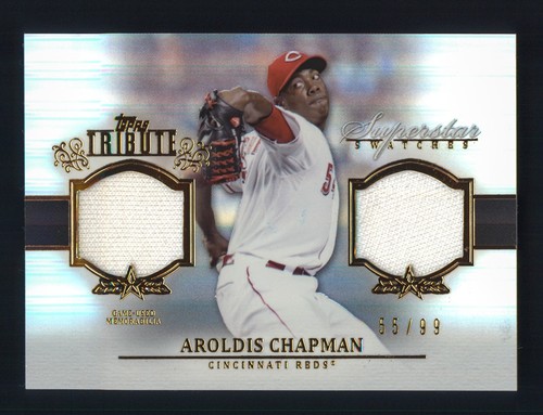 2013 Topps Tribute #SS-AC Aroldis Chapman /99 Superstar Swatches ...