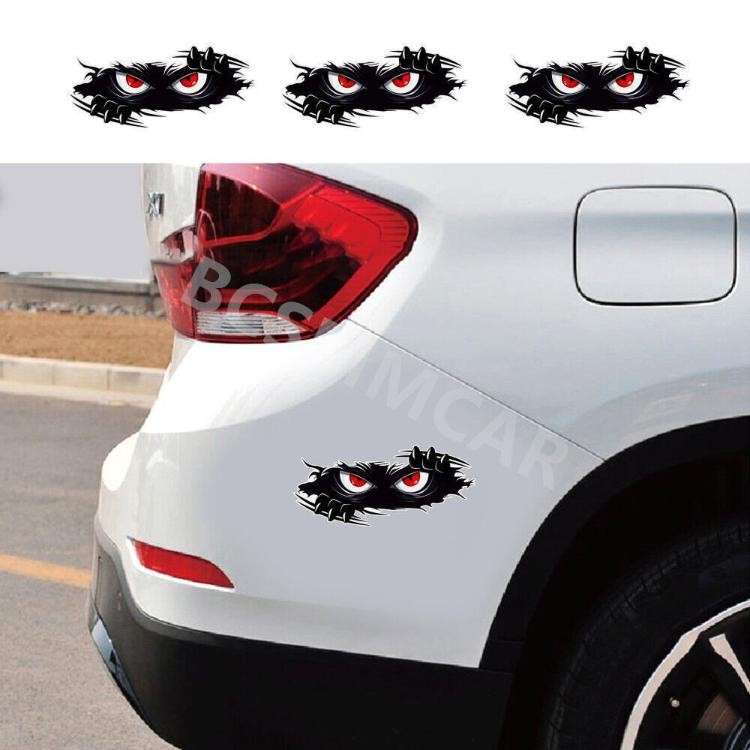 3Pcs Vinyl Bumper Decal Angry Eyes Car Stickers Waterproof Black ...