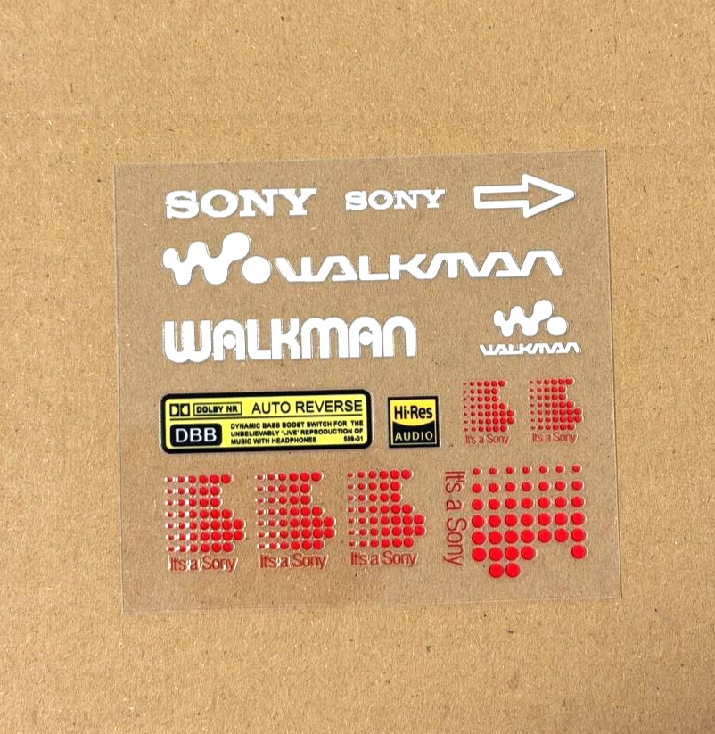 Set of Retro Sony Walkman Player Vinyl Sticker Decal Logo Badge Label ...