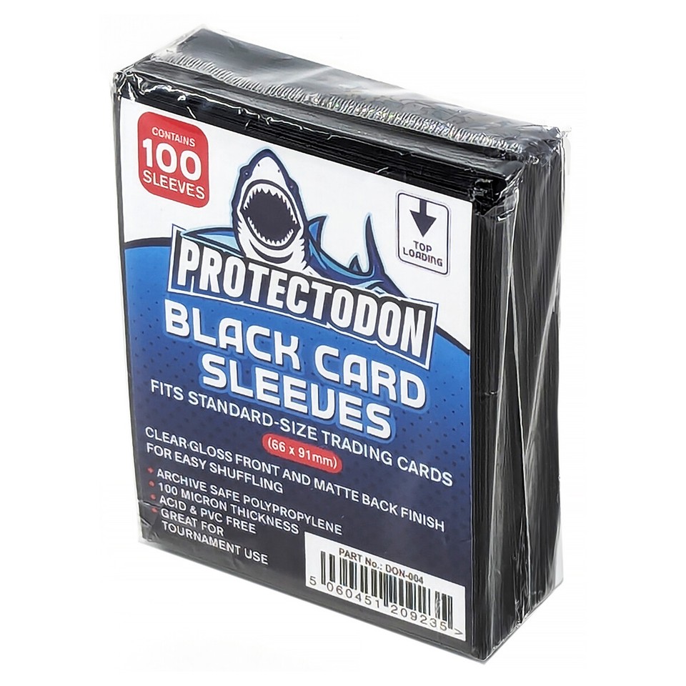 Protectodon Black Trading Card Sleeves 100 Standard Size Deck ...