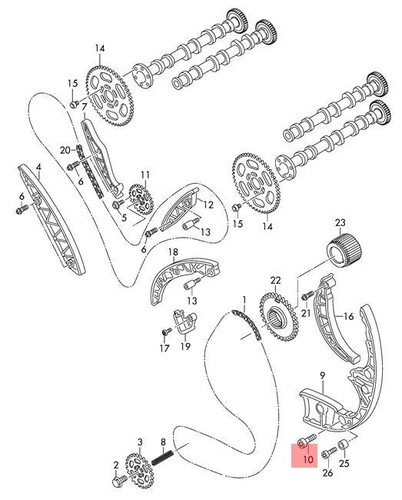 Genuine VW/Audi SKODA Oval Hexagon Socket Head Bolt Right 10pcs ...