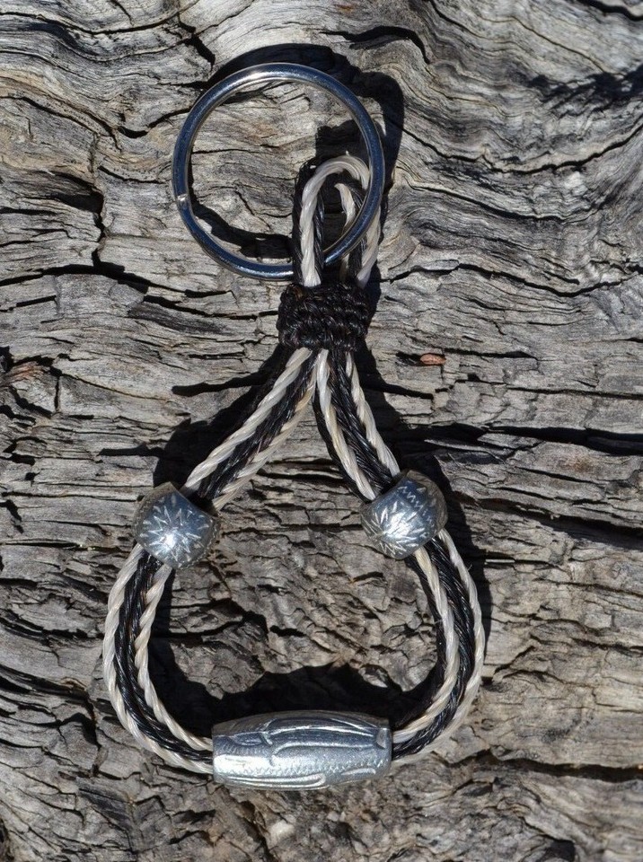 Beautiful Braided Horse Hair Bosal Shape Bead Key Ring Chain *** Great ...