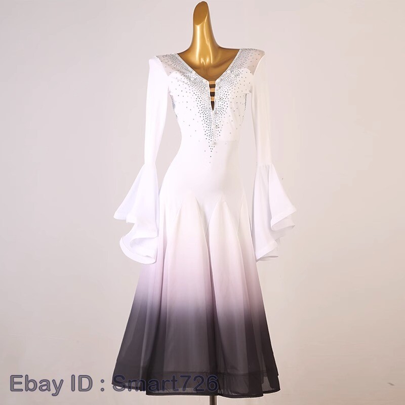 Gradient Color Professional Moden Dance Dress Women's Standard Ballroom ...