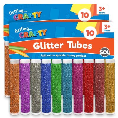 20 Glitter Tubes Assorted Colours Shaker Sparkle Pots Art Craft Kids Card Making | eBay