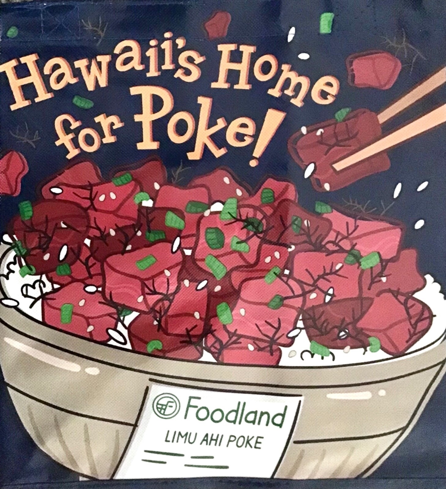 HAWAIIAN FOODLAND POKE REUSABLE SHOPPING BAG / BEACH BAG | eBay