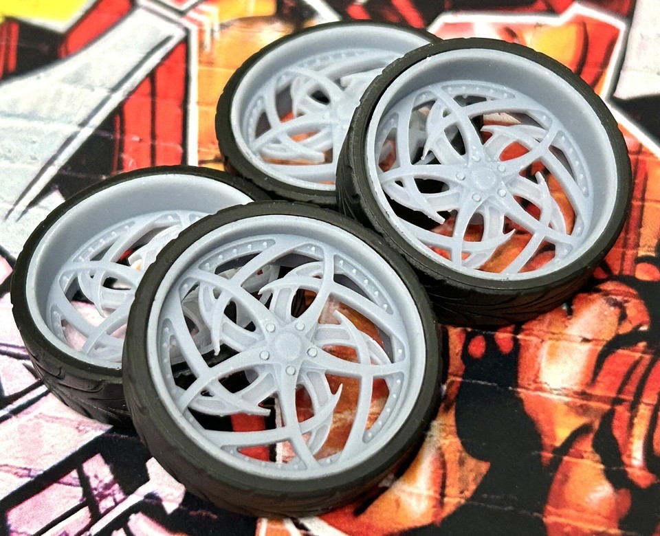 1/24 Resin: 26 Scale-Inch “Dubs Insanity” Model Car Wheels/Tires,1/25 ...