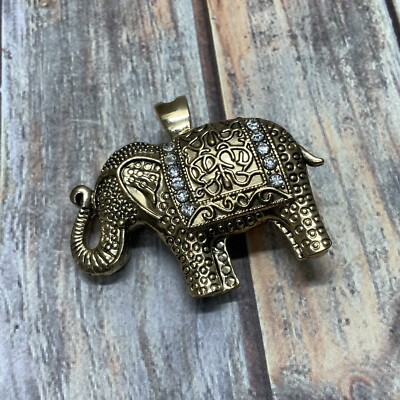 Mixed metal modern Roman RMN elephant pendant | eBay