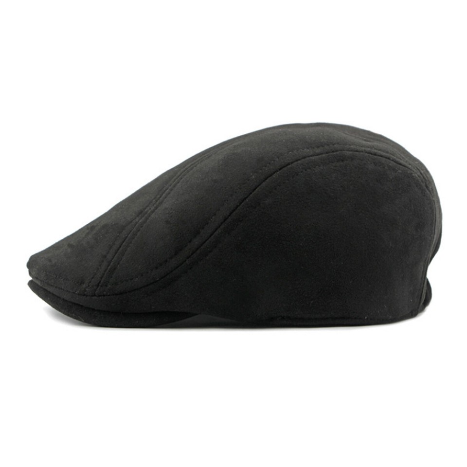 Men Retro Suede Newsboy Cap Casual Flat Painter Beret Cabbie Driving ...