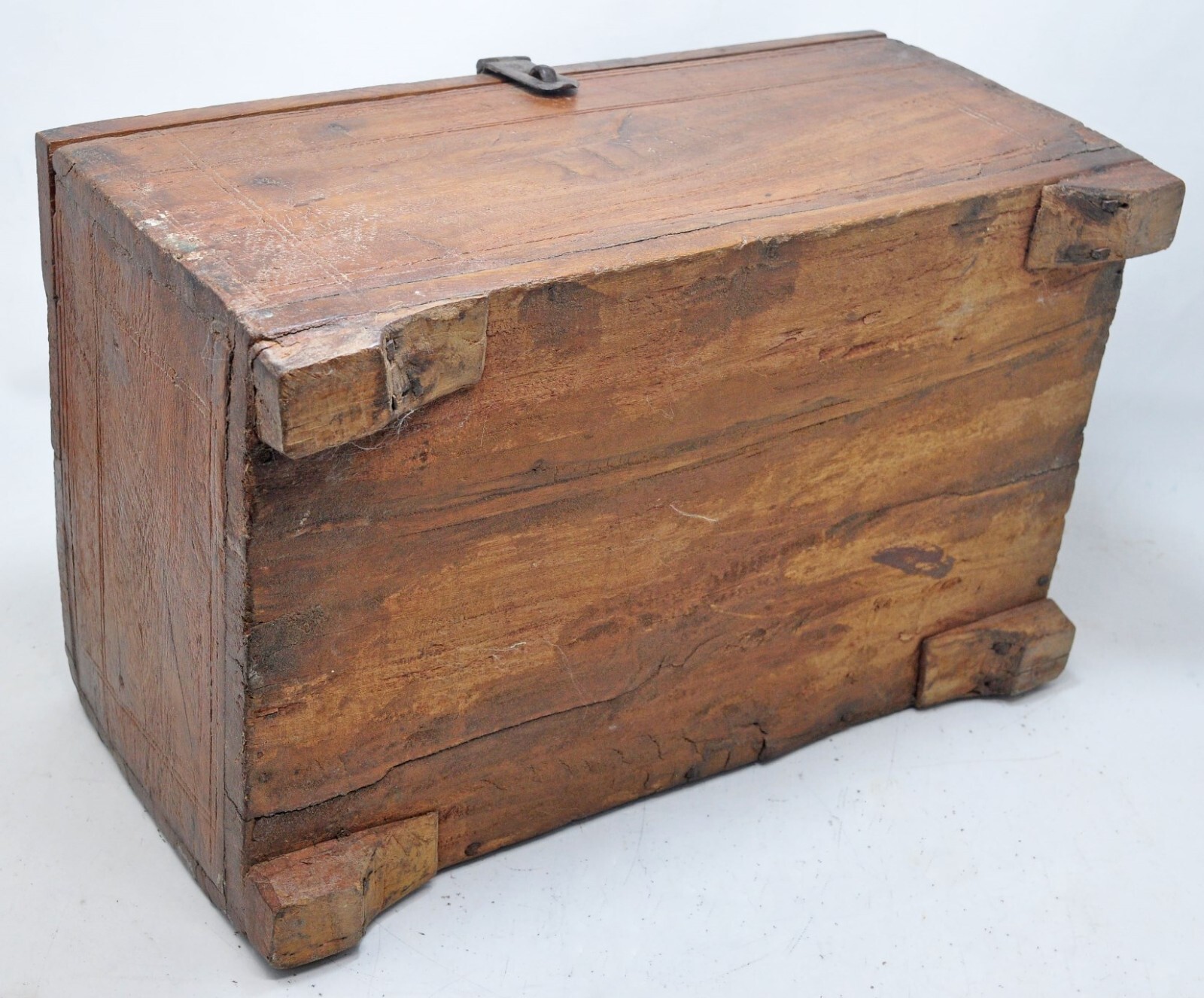 Antique Wooden Merchants' Cash Chest Storage Box Original Old Hand ...