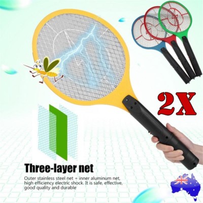 2x Bug Zapper Electric Tennis Racket Mosquito Fly Swatter Insect Killer ...