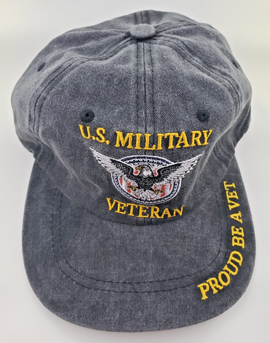 NEW! US Military Veteran Adjustable Black Cap "Proud Be A Veteran" FREE SHIP!! | eBay