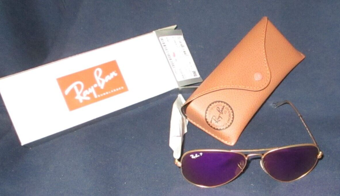 Ray-Ban RB 3025 112/z2 58mm Aviator Sunglasses - Matte Gold/Cyclamen ...