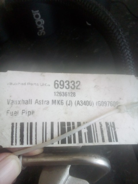 Vauxhall Astra J Mk6 GTC VXR 2.0 Turbo A20NFT Fuel Pump Feed Pipe ...