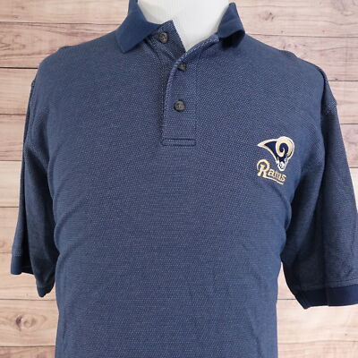 LOS ANGELES / ST LOUIS RAMS SHORT SLEEVE BLUE COTTON POLY POLO SHIRT ...