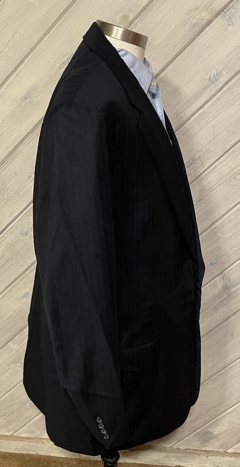 HICKEY FREEMAN Mens Blazer Sport Coat Casual Jacket Size 48L Blue Wool ...