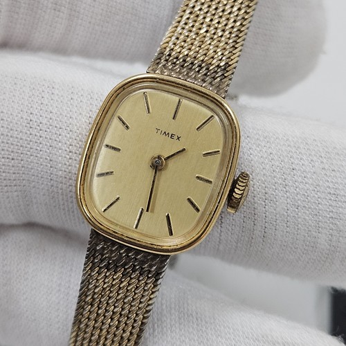 Timex Women's Gold Tone Bracelet Analog Cocktail Dress Watch Vintage ...