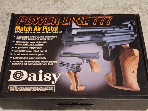 Vtg. Daisy Power Line 777 Single Pump Match Air Pistol w/ Box .177 / 4 ...