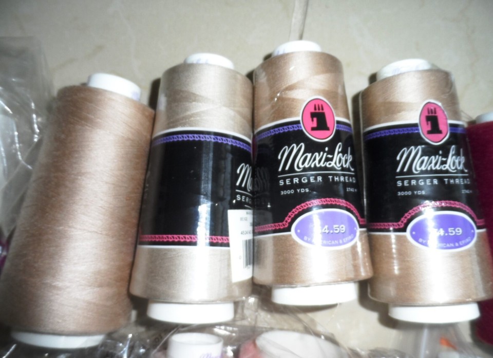 Serger Overlock Maxilock Thread Lot 4-3Pc Spool Black Swirl Navy Gray -P Colors | eBay