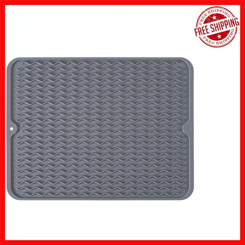 Versatile Heat-Resistant Kitchen Mat - 24" x 18" Silicone Dish Drainer ...