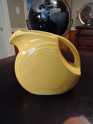 Vintage Fiestaware Yellow Disc Pitcher Fiesta Daffodil Pottery Vase 6 ...