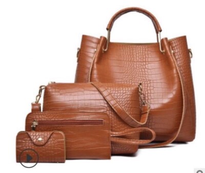 4PCS Women Lady Leather Handbag Shoulder Bag Satchel Messenger Purse ...