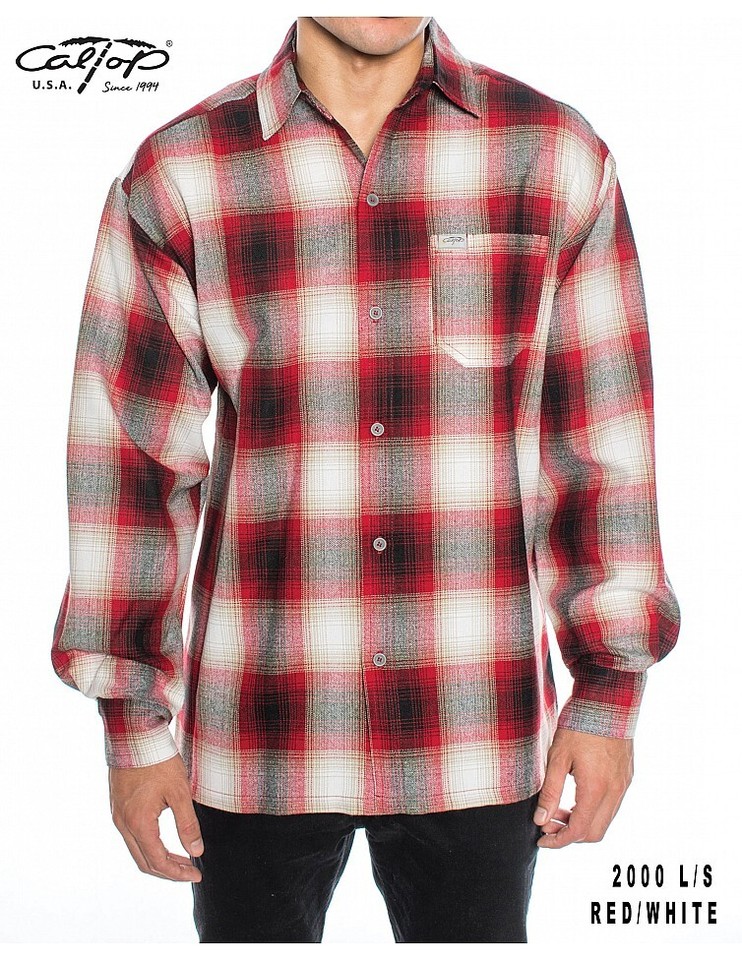 CALTOP OLD SCHOOL FLANNEL VETERANO LONGSLEEVE SHIRT PLAID SM-5X ...