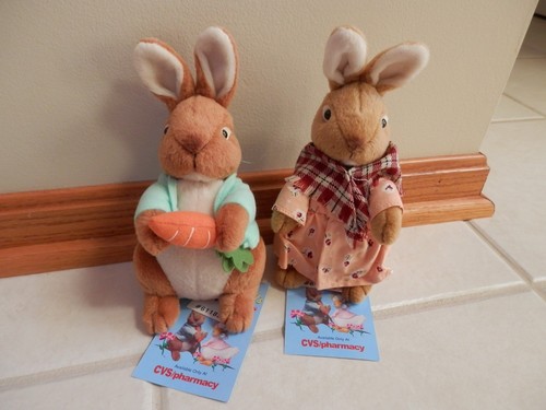 1998 CVS Stuffins Mrs & Peter Cottontail Easter Bunny Rabbit Stuffed ...