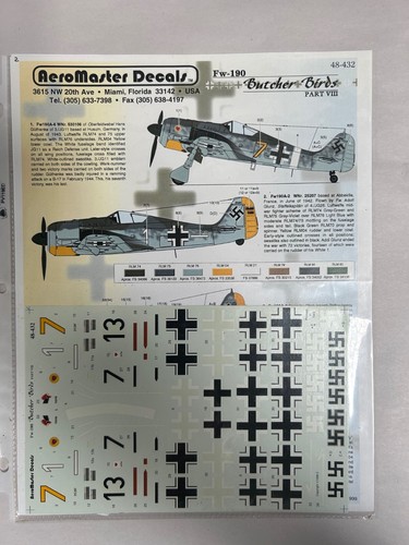 NEW AeroMaster 48-432 Fw-190 Butcher Birds War Model Airplane 1/48 ...