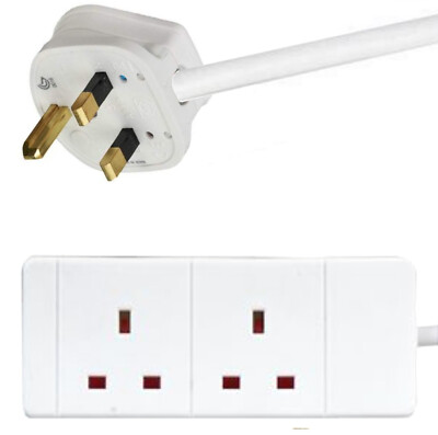 1 x Non-Standard T-Shaped Earth 13A UK Plug Adaptor to 2G SOCKET, White ...