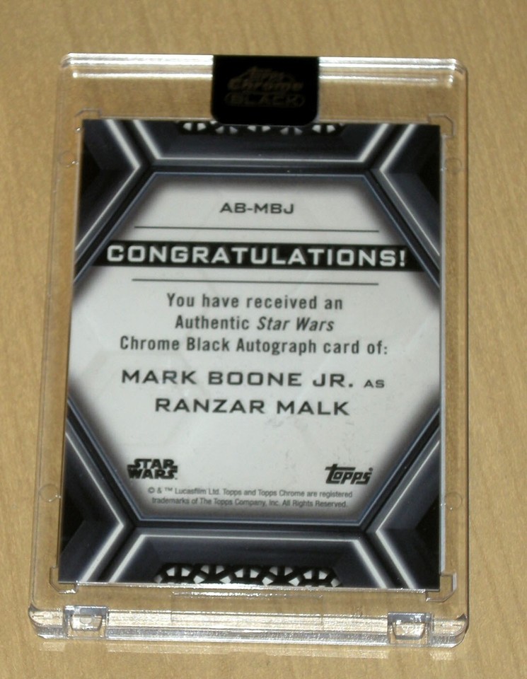 2022 Topps Star Wars Chrome Black autograph auto Mark Boone JR RANZAR ...