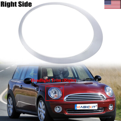 1X RH Headlamp Chrome Ring Cover For Gen2 Mini Cooper Headlight Trim ...