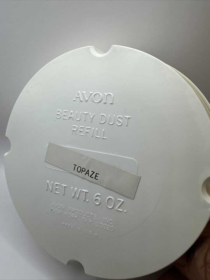 Avon BEAUTY DUST “TOPAZE” Dusting Powder Refill w/ Puff - 6oz Vintage ...