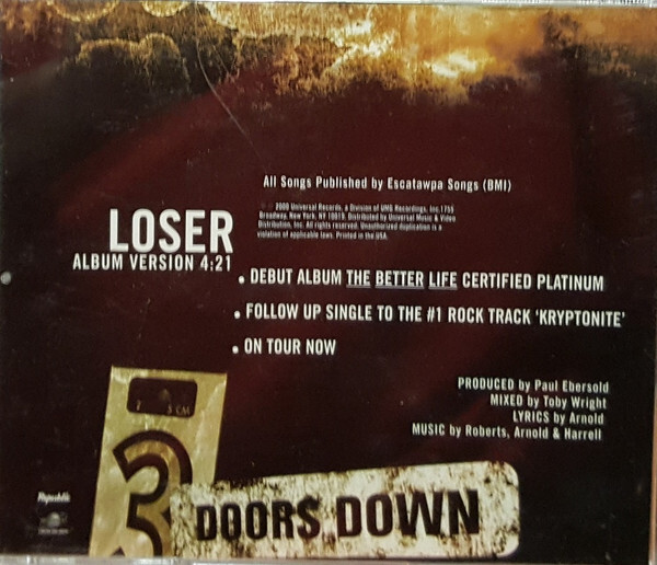 3 Doors Down - Loser (CD, Single, Promo) (Very Good Plus (VG+ ...