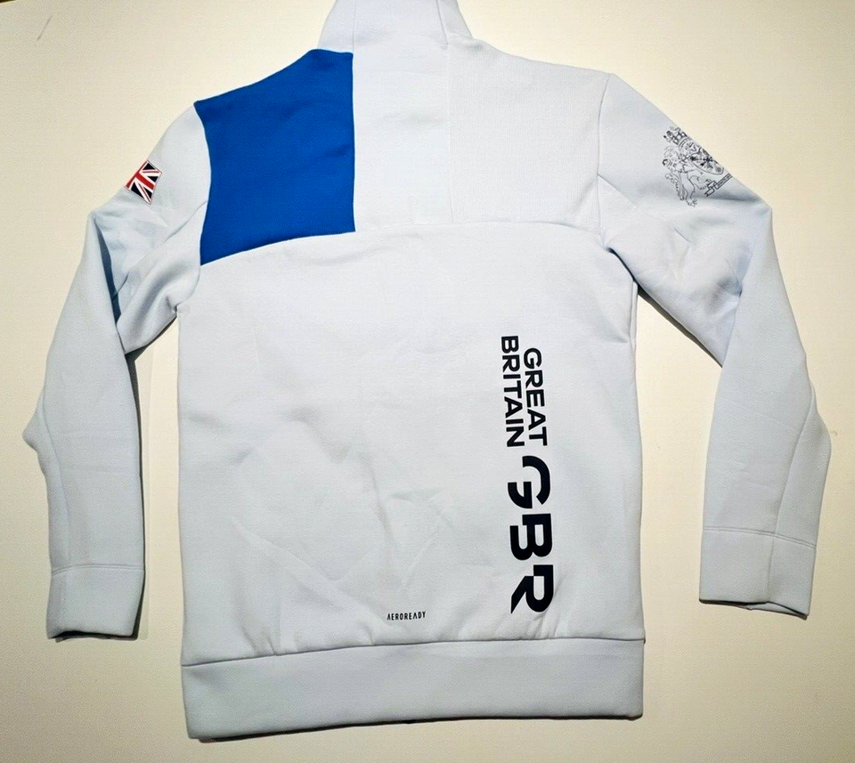 Adidas ZNE Track Jacket Team GB Blue Fleece Sweat Zip Hoodie Fits MENS ...