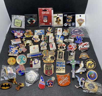 Large Lot Of Lapel/Pin Back/ Pins/Olympic Inspired Sports &More 1Lb Lot ...