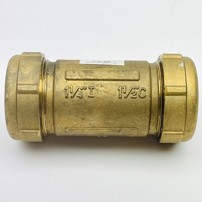 1-1/2" CTS X 1-1/4" IPS BRASS COMPRESSION COUPLING LF C15-304 JONES ...