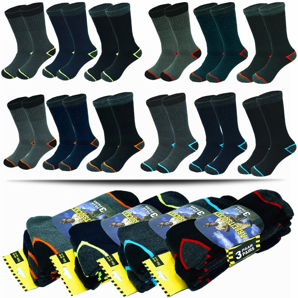 3-12 Pairs Mens Winter Outdoor Thermal Boots Heavy Duty Work Heated ...