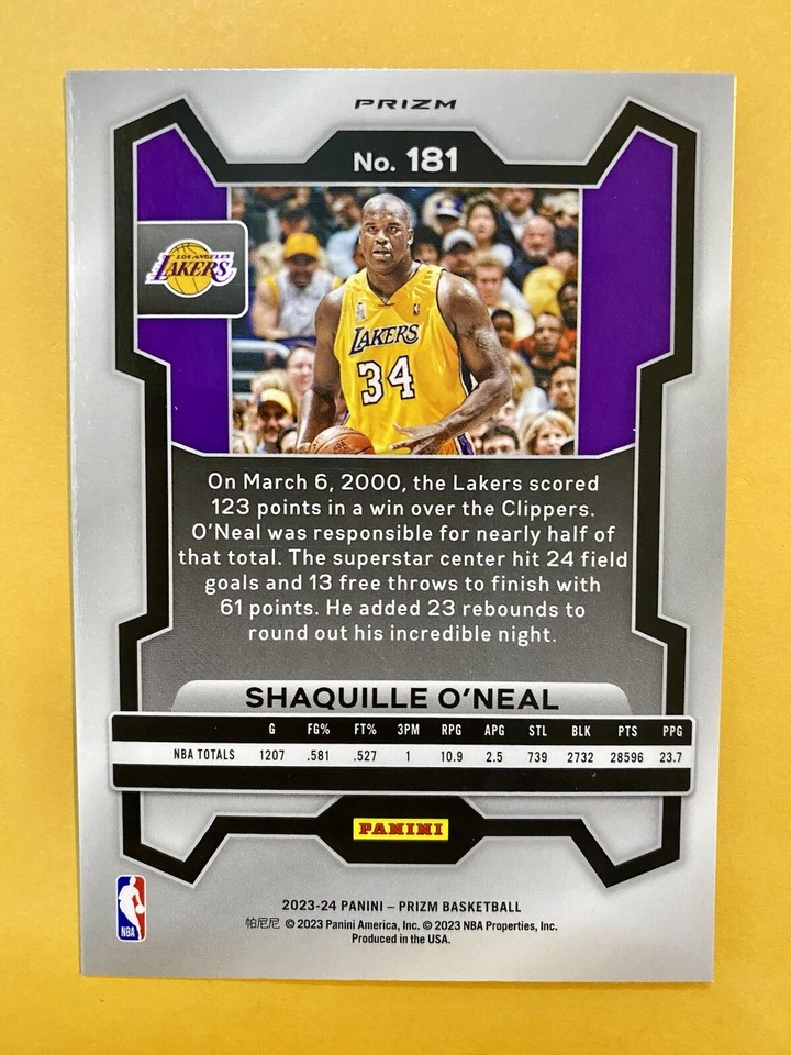 2023-24 Panini Prizm Shaquille O’Neil Red White & Blue Prizm SP #181 ...