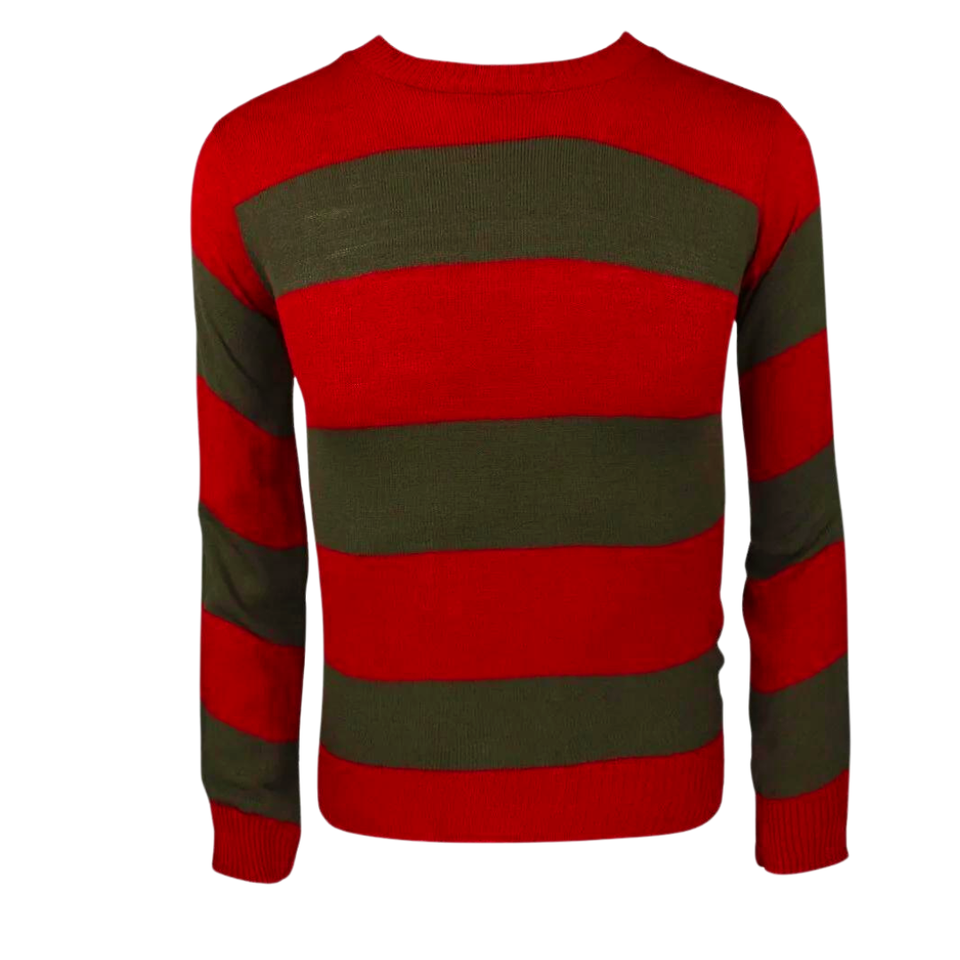 FREDDY KRUEGER BURENT MAN COSTUME HAND CLAW HAT & STRIPPED JUMPER FANCY ...
