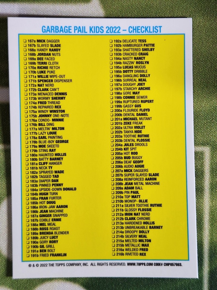 2022 Topps Garbage Pail Kids GPK SAPPHIRE KIT Spit #204b | eBay