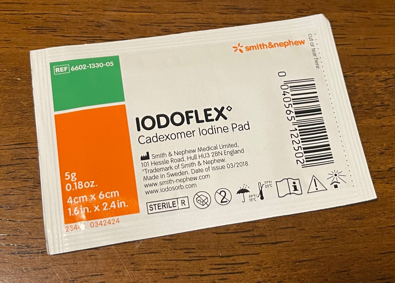 Iodoflex Cadexomer Iodine Pad BOX of 5.. 5gm Wound Dressing 1.6" x 2.4 ...